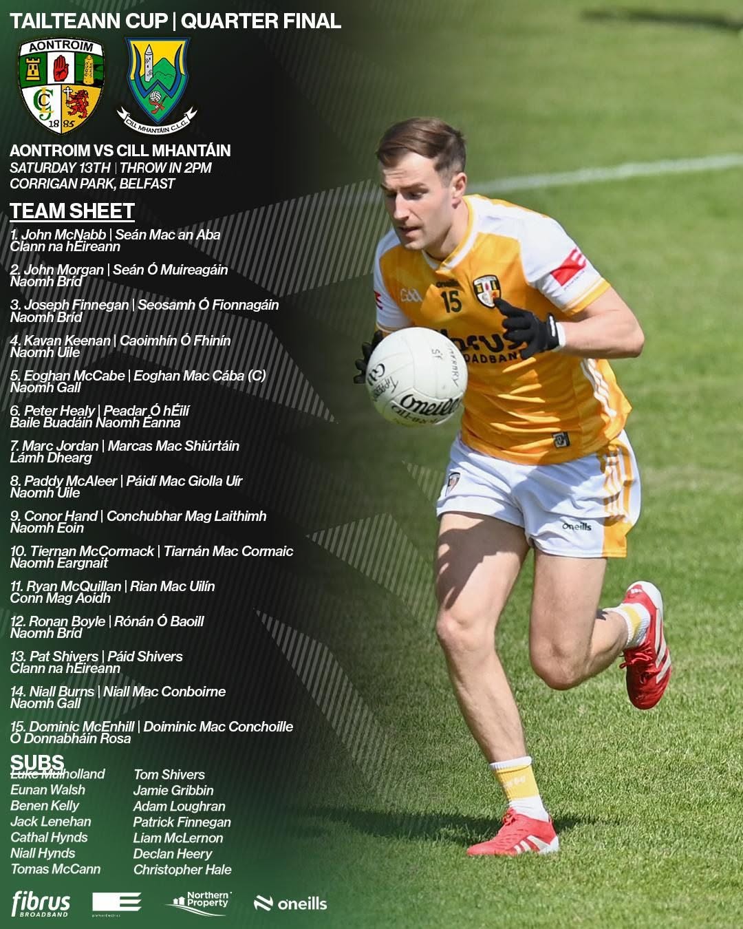 Antrim team to meet Wicklow named | The Saffron Gael